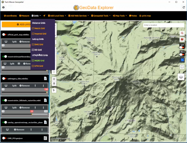 Display Grids - GeoData Explorer App