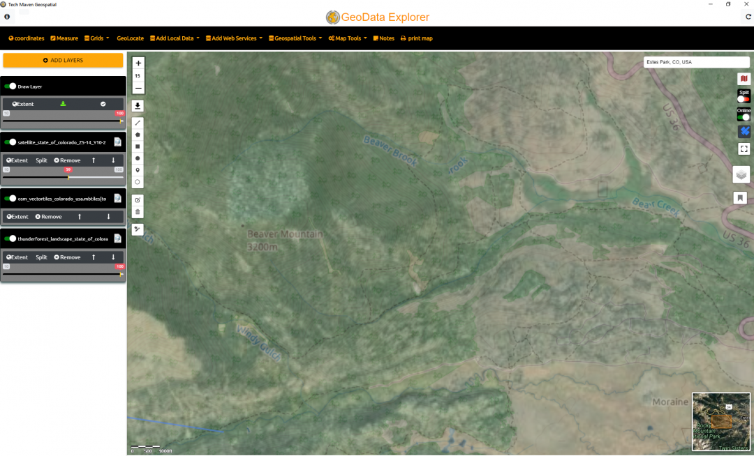 Adjust Opacity - GeoData Explorer App